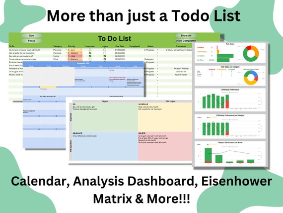 To Do Spreadsheet To-do List Monthly Calendar Daily - Etsy