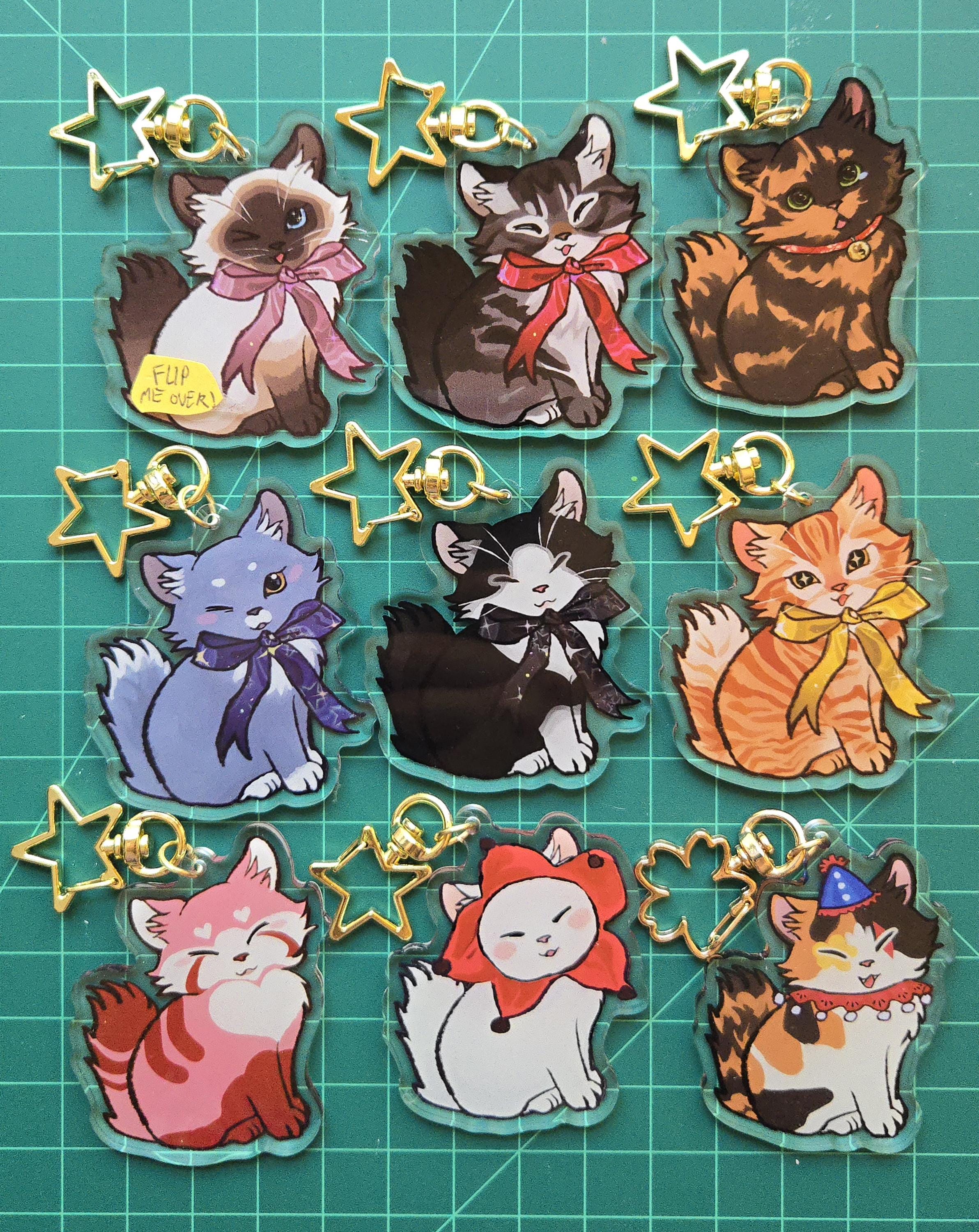 Domestic Cats Keychains - Siamese, Tabby, Tortoiseshell, Persian ...