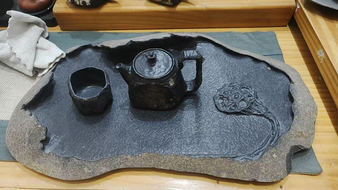 Stone Tea Tray Wild Aesthetic Tea Tray: Uniquely Carved Dry Tea Holder ...