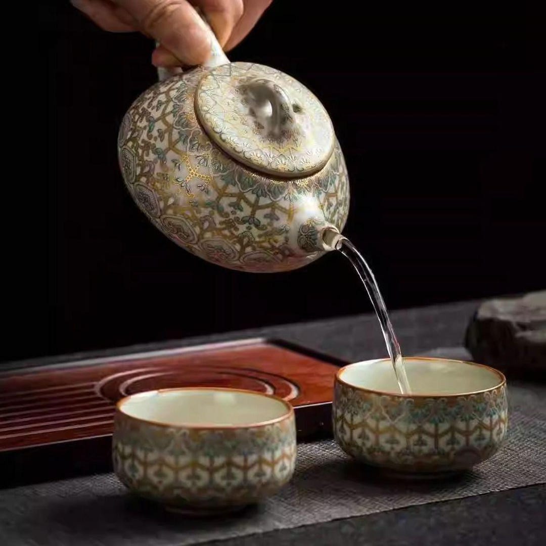 Teapot Hand-painted Dunhuang Mural Totem Fired Ceramic Teapot One Pot ...