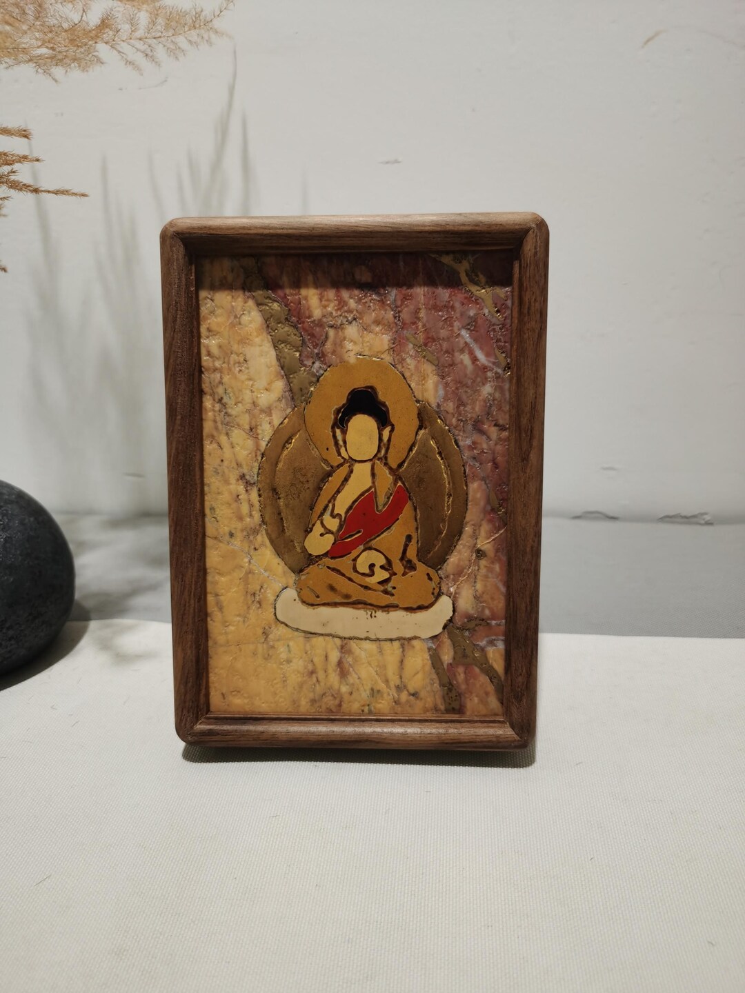 Buddha, No Shape Buddha, Stone Lacquer Painting, Hand Painted, Buddha ...