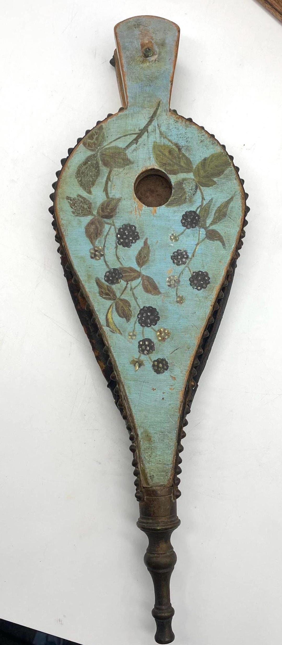 Beautiful Handpainted Antique Oak Fire Bellows. Highly Decorative ...
