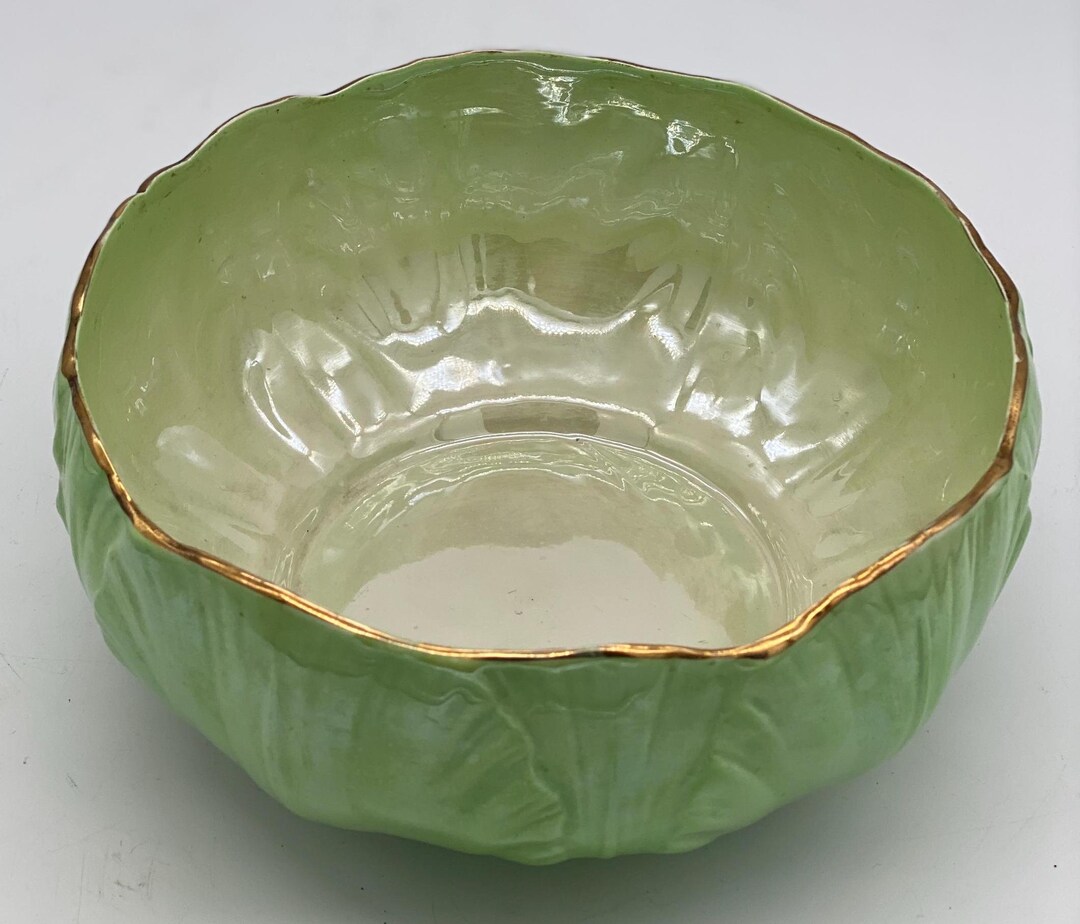 Vintage Maling Lustreware Bowl With Gilded Edge and Cabbage/lettuce ...