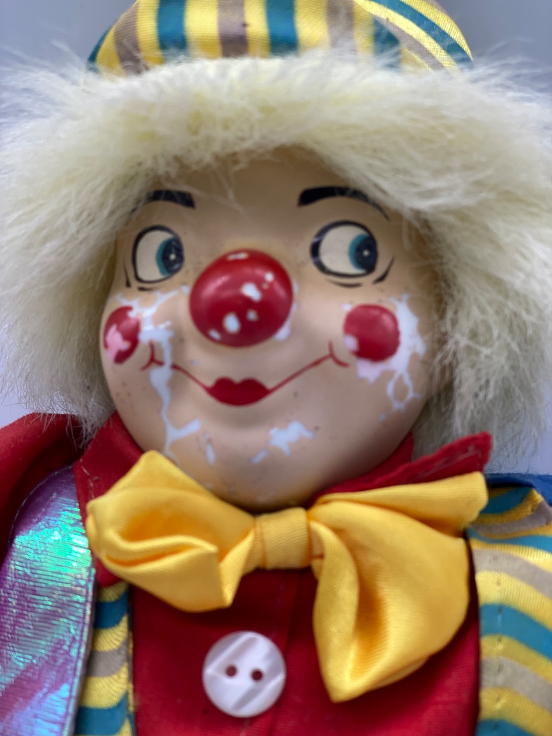 Vintage French Clown With Porcelain Face, Hands and Feet. 13inches High ...