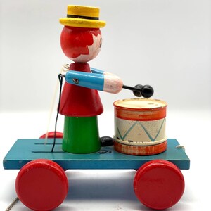 Very Rare Wooden Children’s Pull Along Drummer Boy Toy 1940’s. as You ...