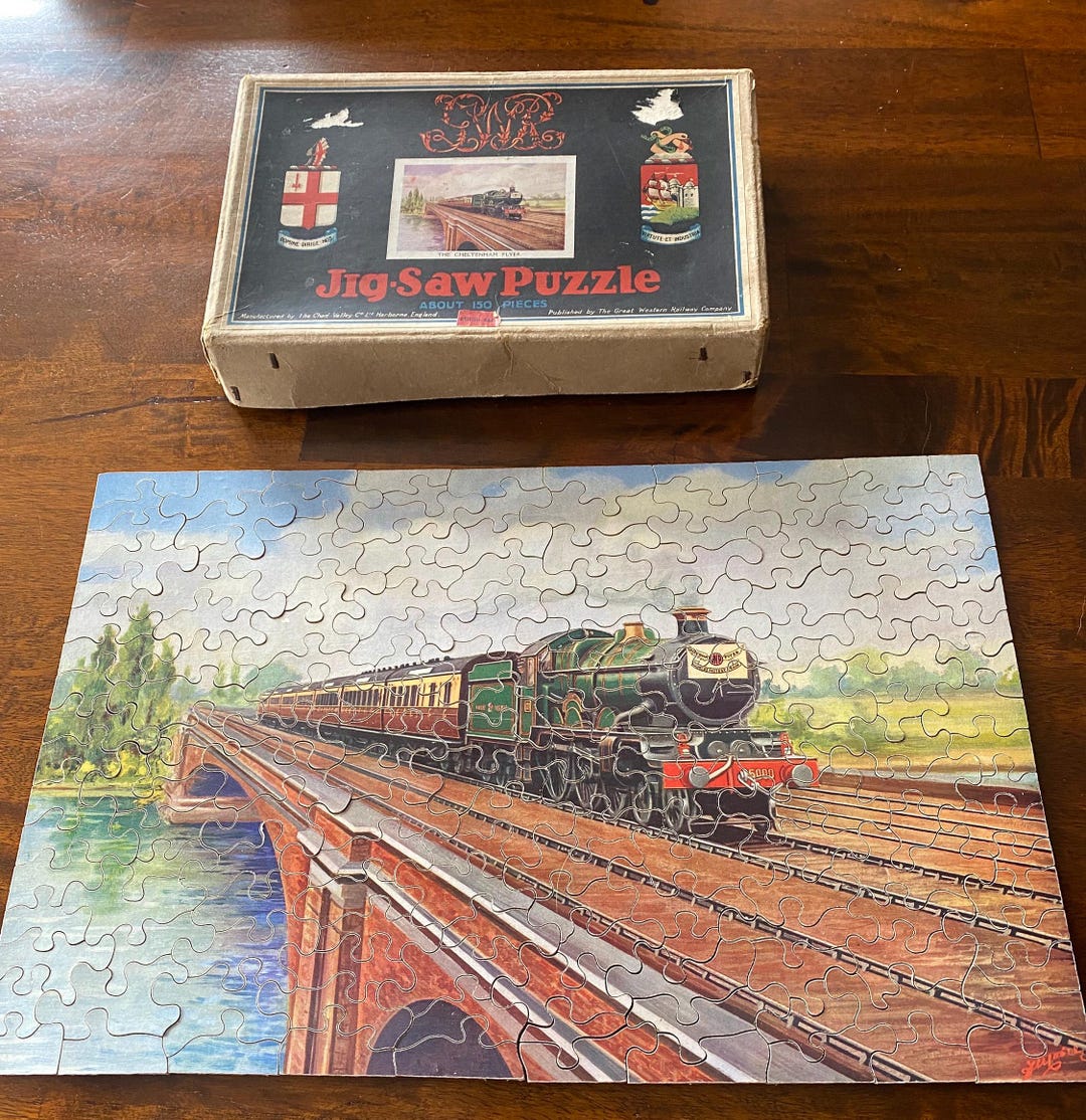Vintage Chad Valley Great Western Railway Wooden Jigsaw Featuring the ...