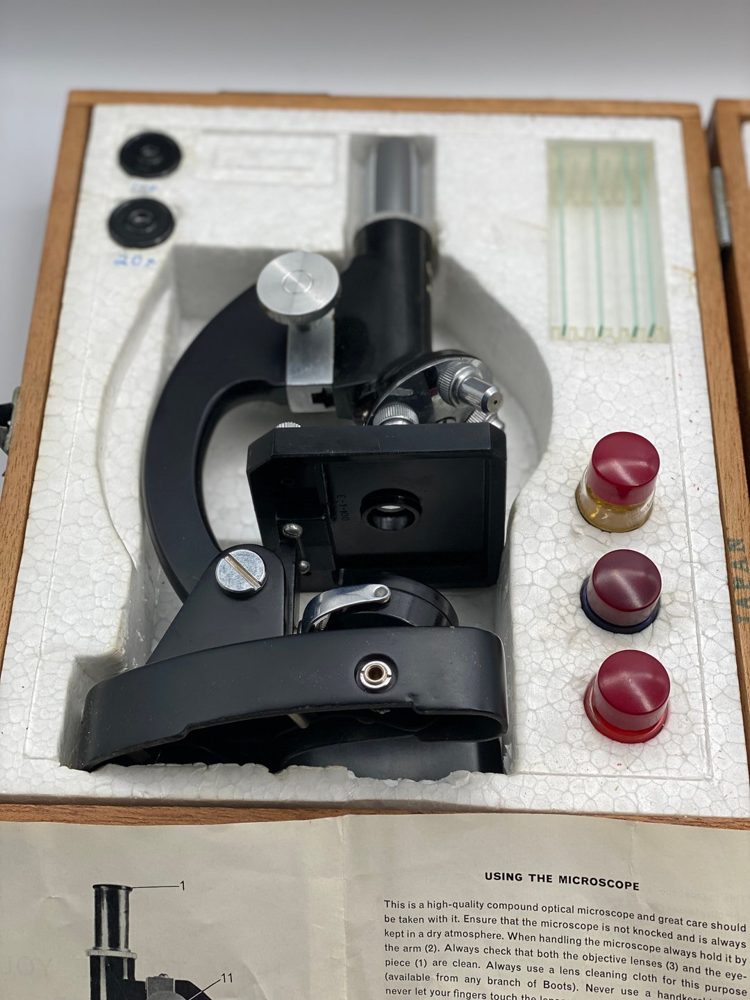 Vintage 1950s Lunax Microscope With Magnification up to 900X. With a ...