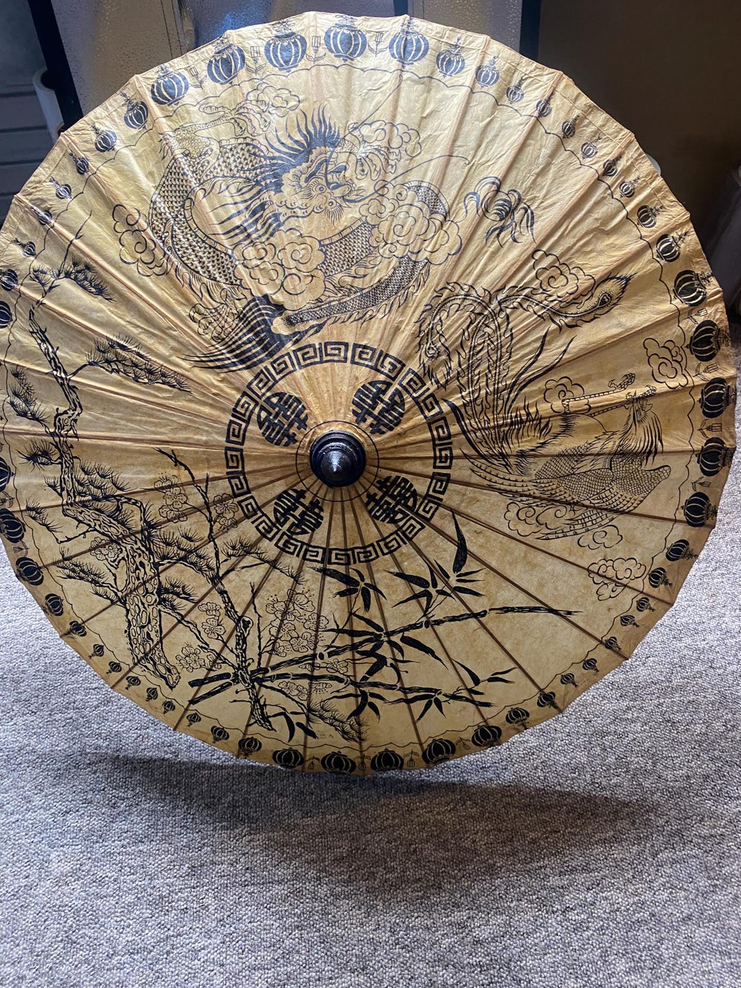 Rare Antique Chinese Oil Paper Parasol in Superb Condition. Highly ...