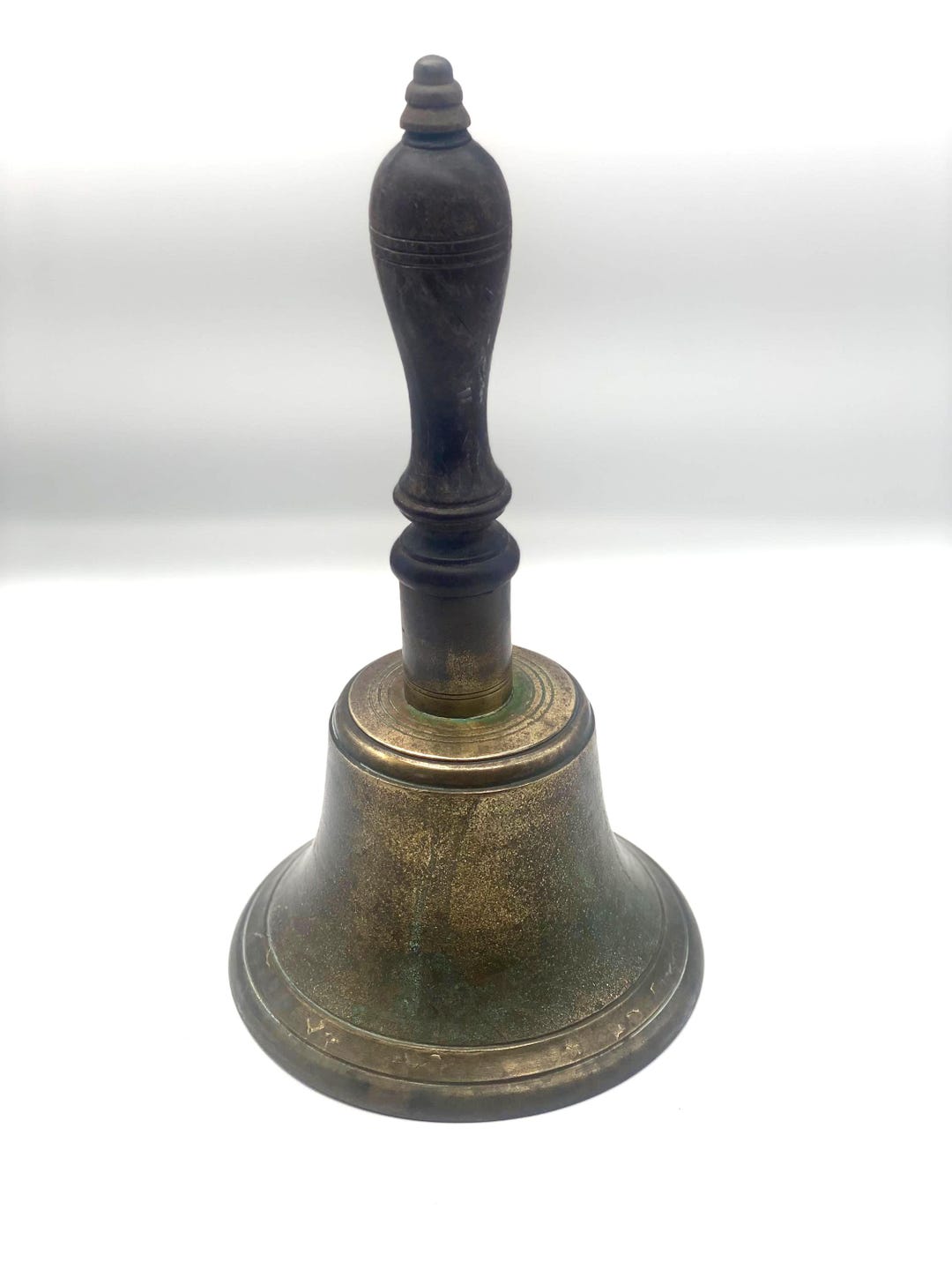 Large Antique Victorian Town Criers Bell in Brass With a Turned ...