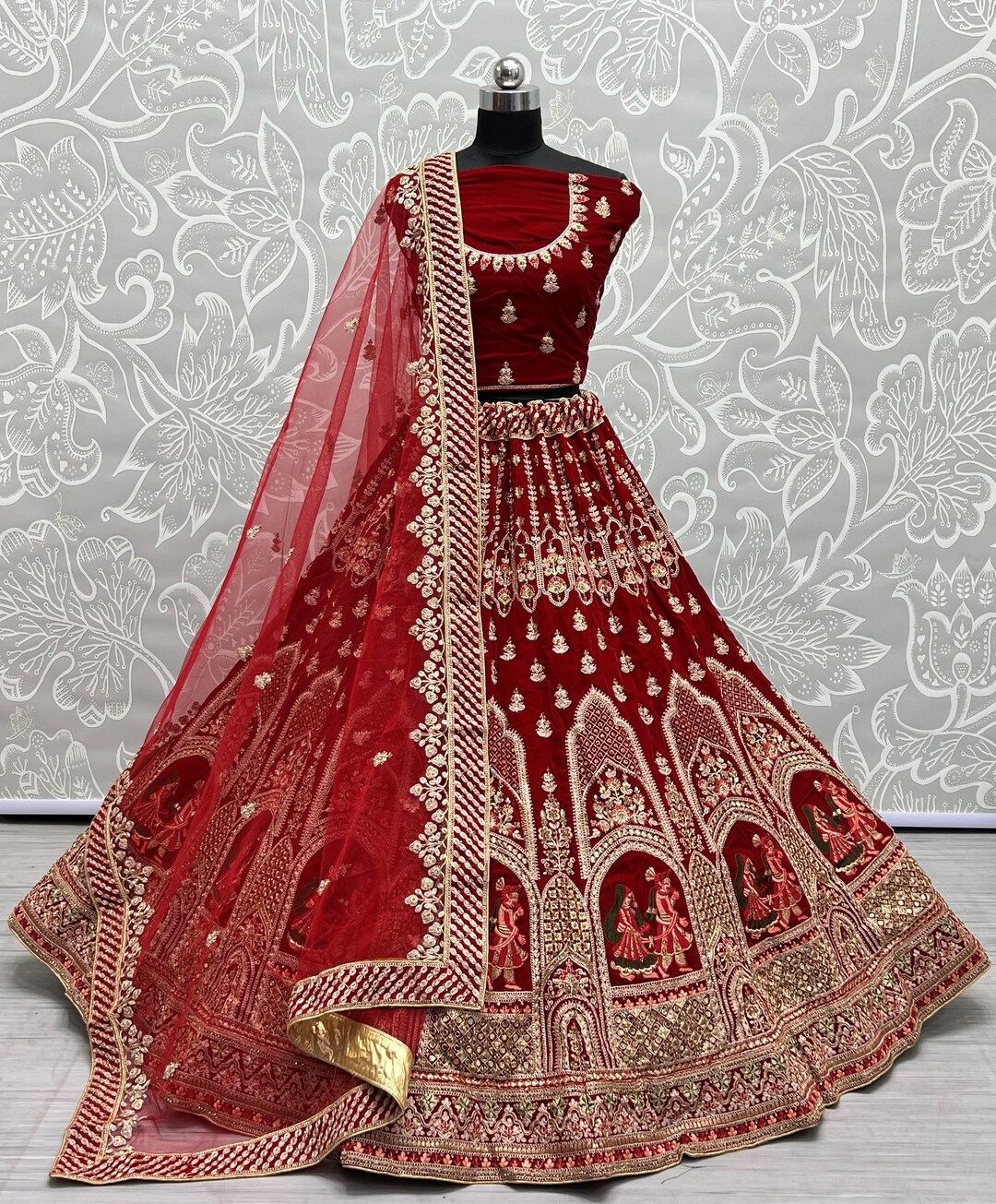 Lehenga Choli for Velvet Women Lehenga Choli, Indian Wedding Bridal ...