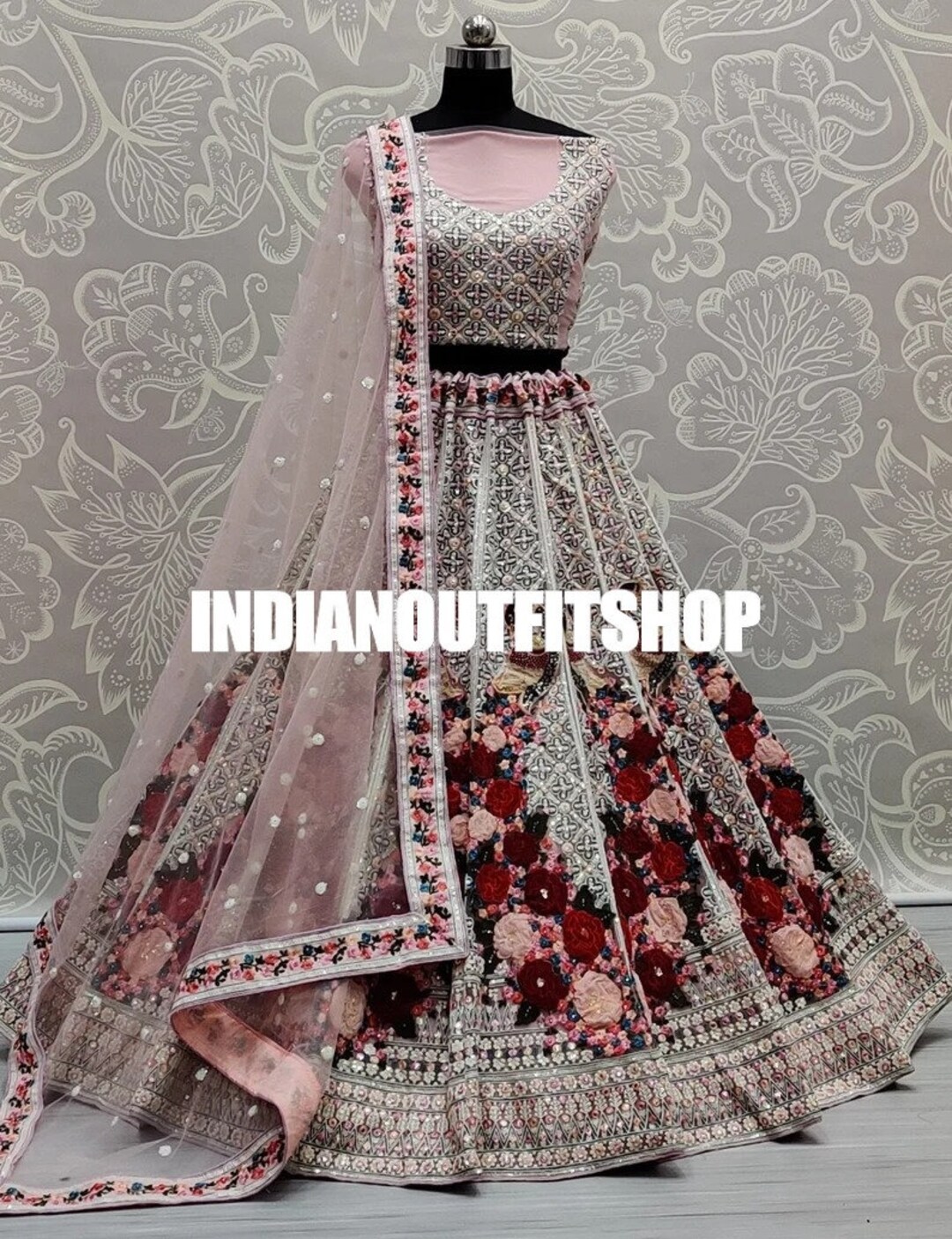 Pink Soft Net Lehenga Choli With Embroidery Sequence Work and Soft Net ...