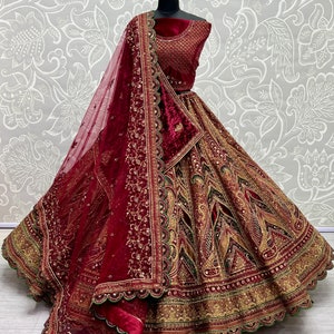 Lehenga Choli for Velvet Women Lehenga Choli Indian Wedding - Etsy