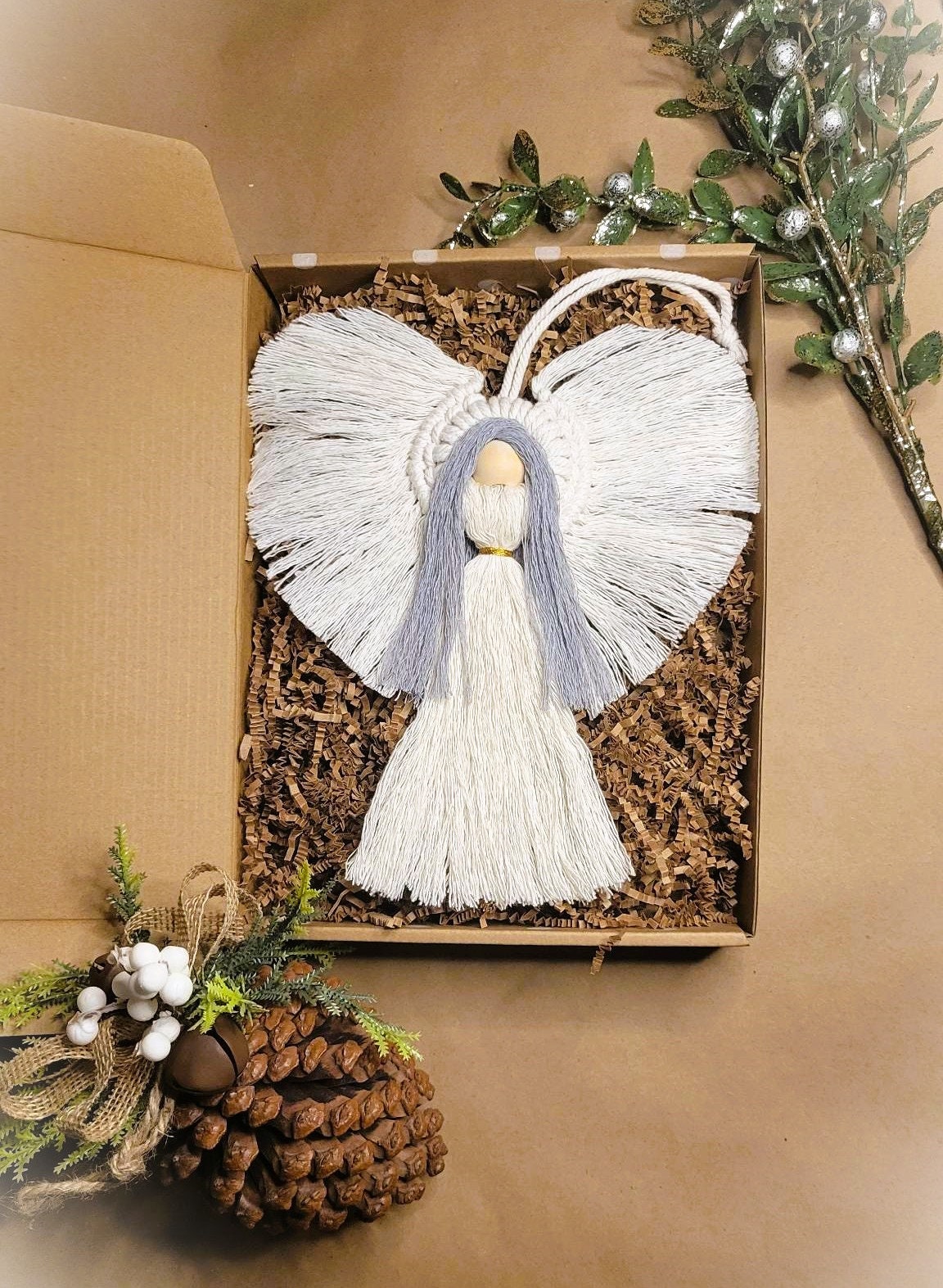 Macrame Angel Ornament, Macrame Angel, Macrame Holiday, Macrame Decor ...
