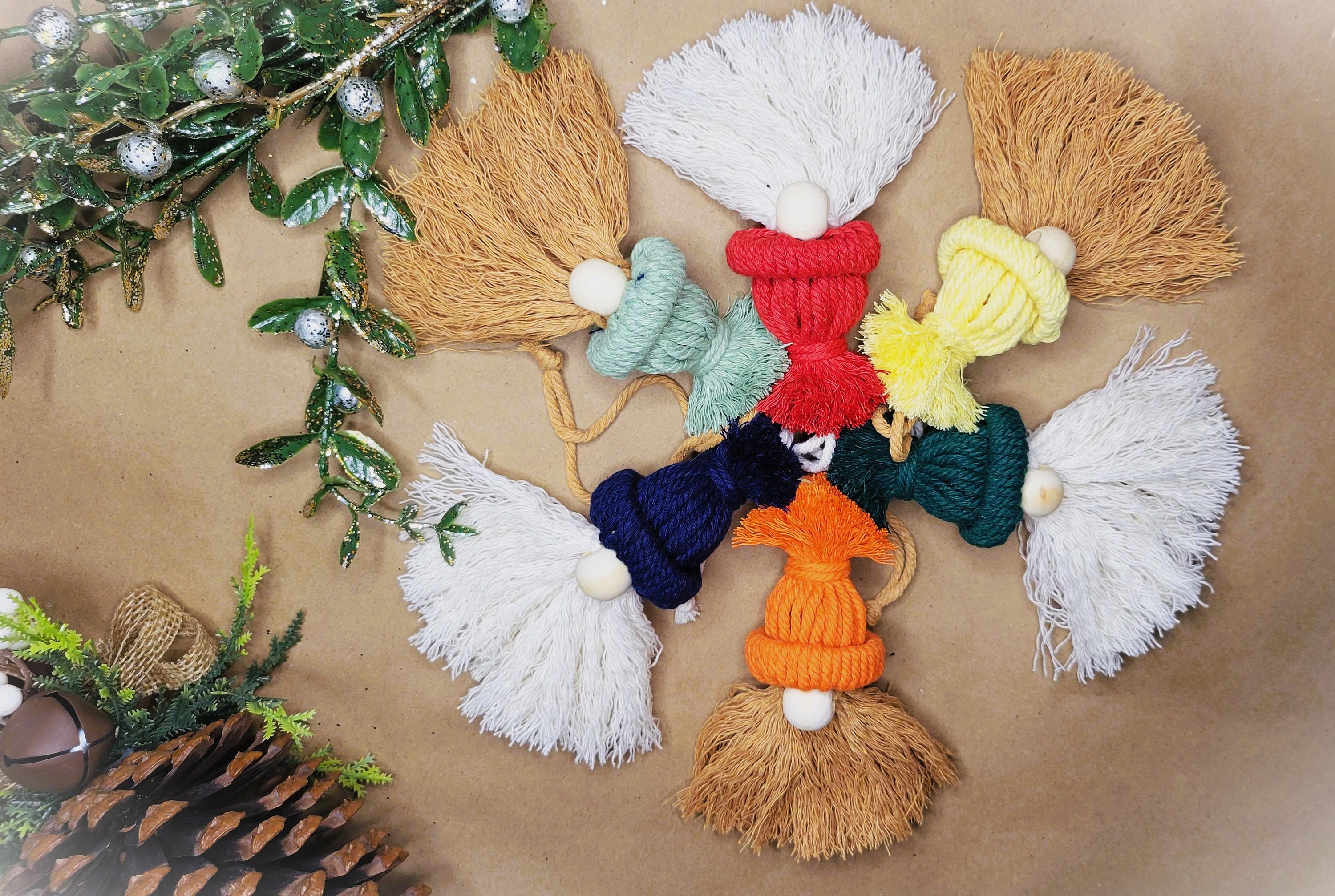 Set of 5 Macrame Gnomes, Macrame Christmas Gnomes, Macrame Ornaments ...
