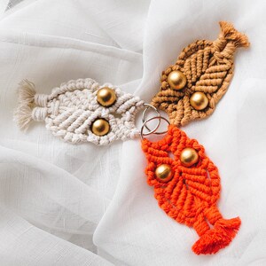 Owl Keychain, Macrame Owl Keychain, Macrame Owl, Owl Charm, Macrame ...