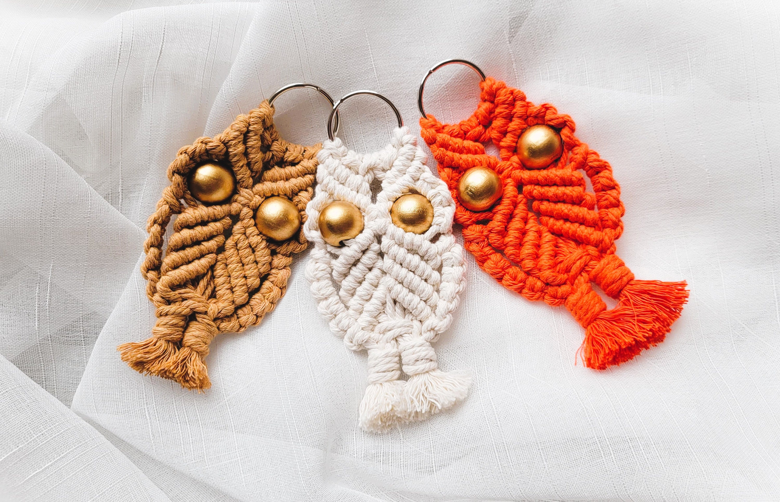 Owl Keychain, Macrame Owl Keychain, Macrame Owl, Owl Charm, Macrame Charms, Owl Zipper Charm ...