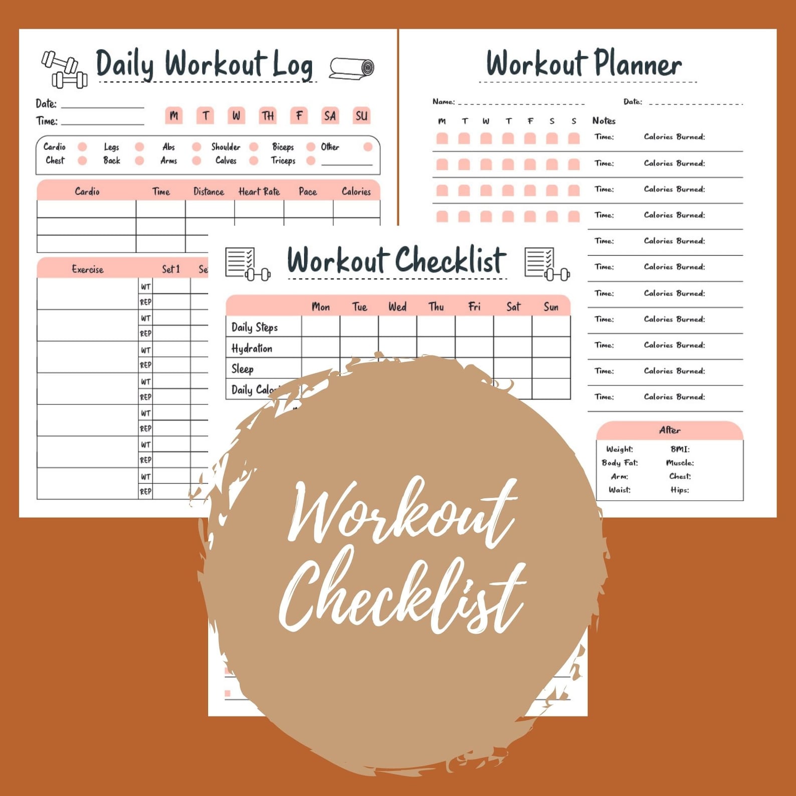 Workout Checklist, Daily Workout Routine Chart, Simple Workout Plan ...