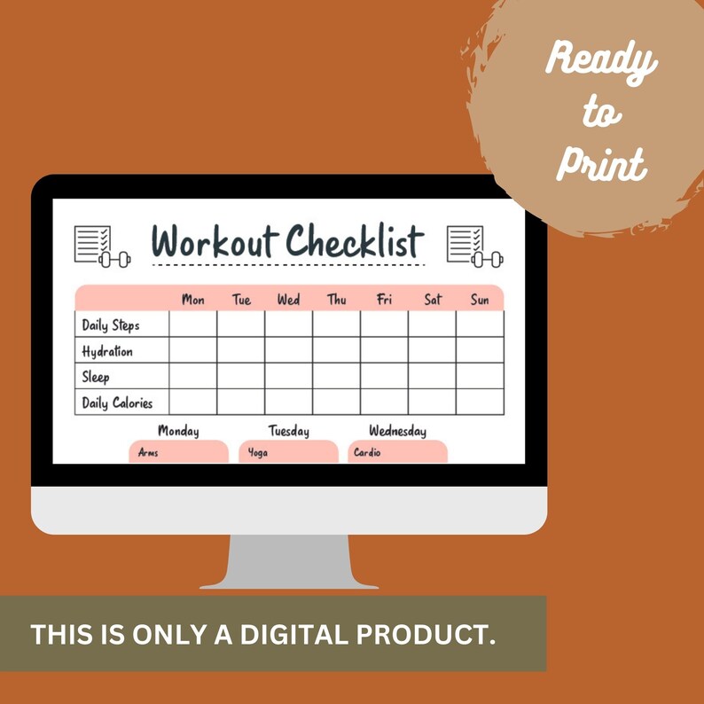 Workout Checklist, Daily Workout Routine Chart, Simple Workout Plan ...