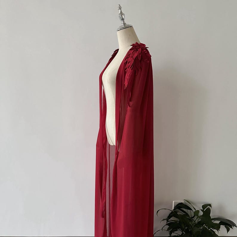 Magical Witch's Cloak in Burgundy, Unique Chiffon Winged Cloak for ...