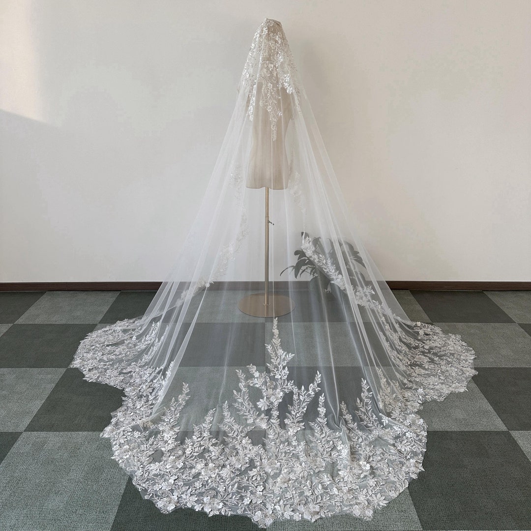 Authentic Mantilla Bridal Veil, Luxurious Wedding Veil, Bridal Hijab ...