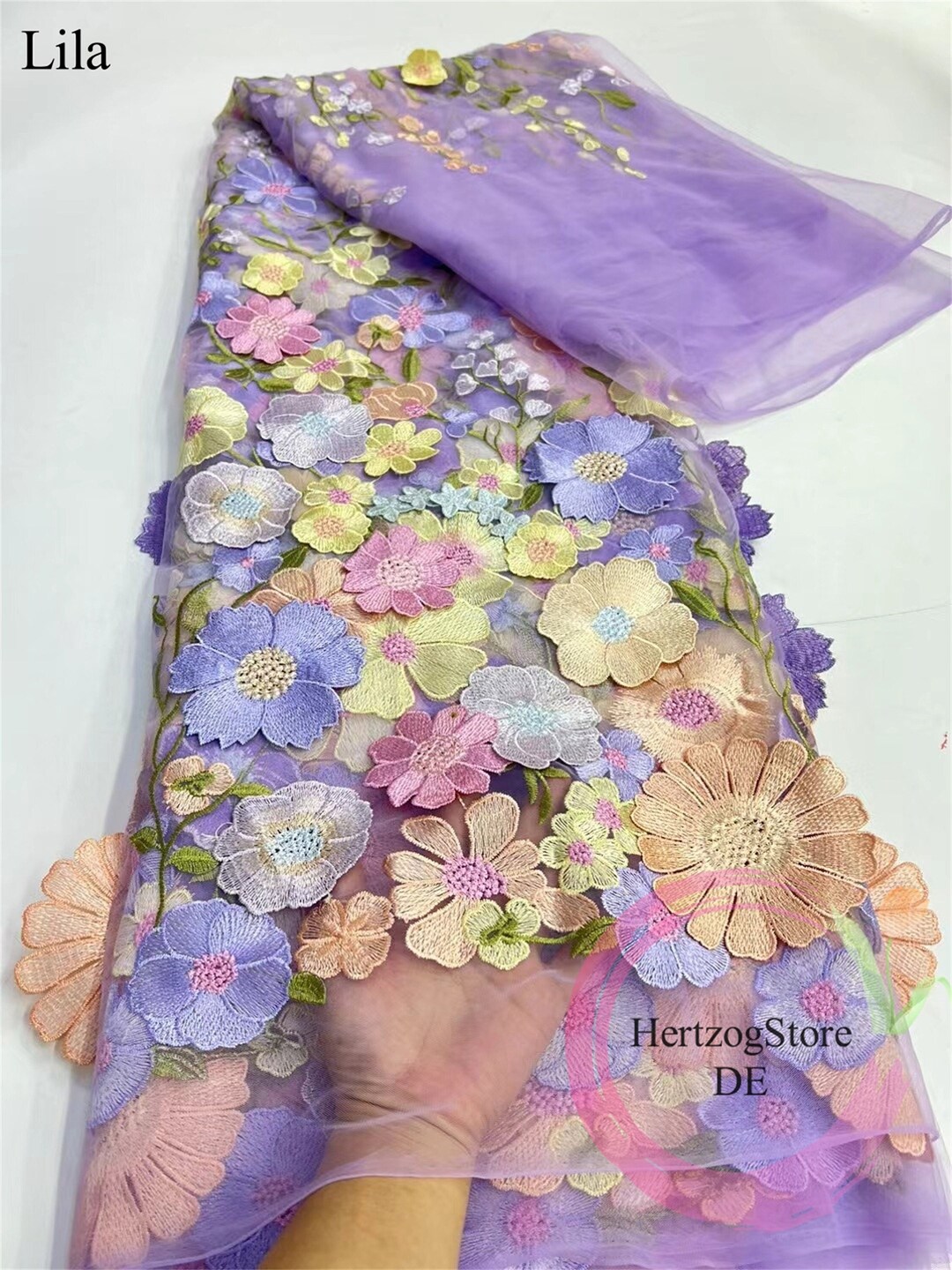 5 Colors Beautiful Colorful Wildflowers Tulle Fabric Sunflower Evening ...