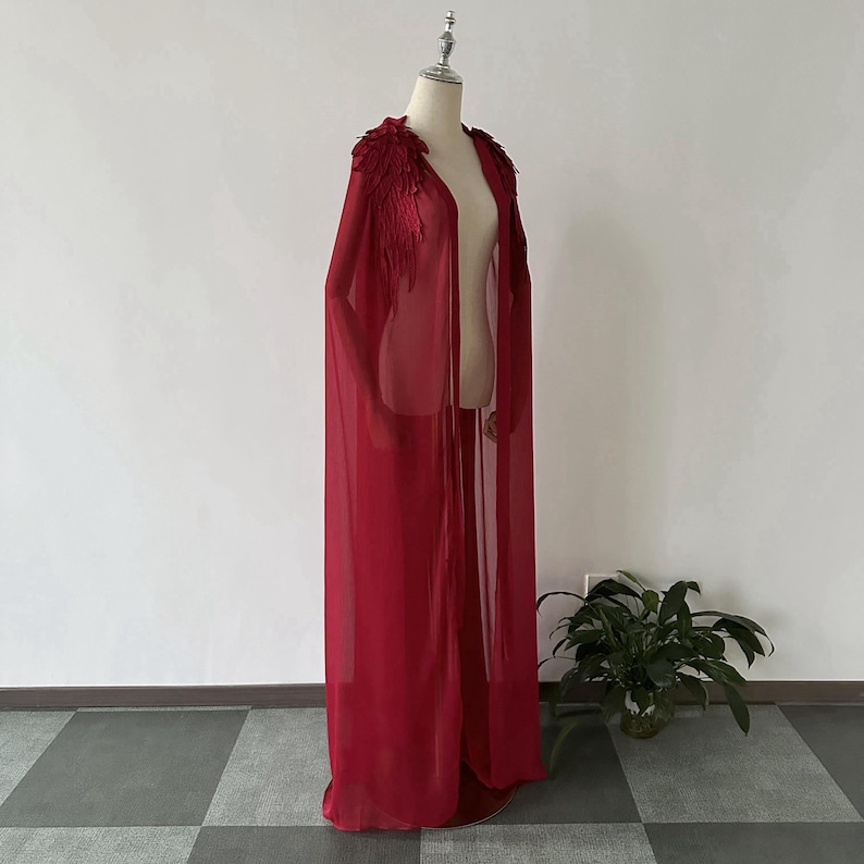 Magical Witch's Cloak in Burgundy, Unique Chiffon Winged Cloak for ...