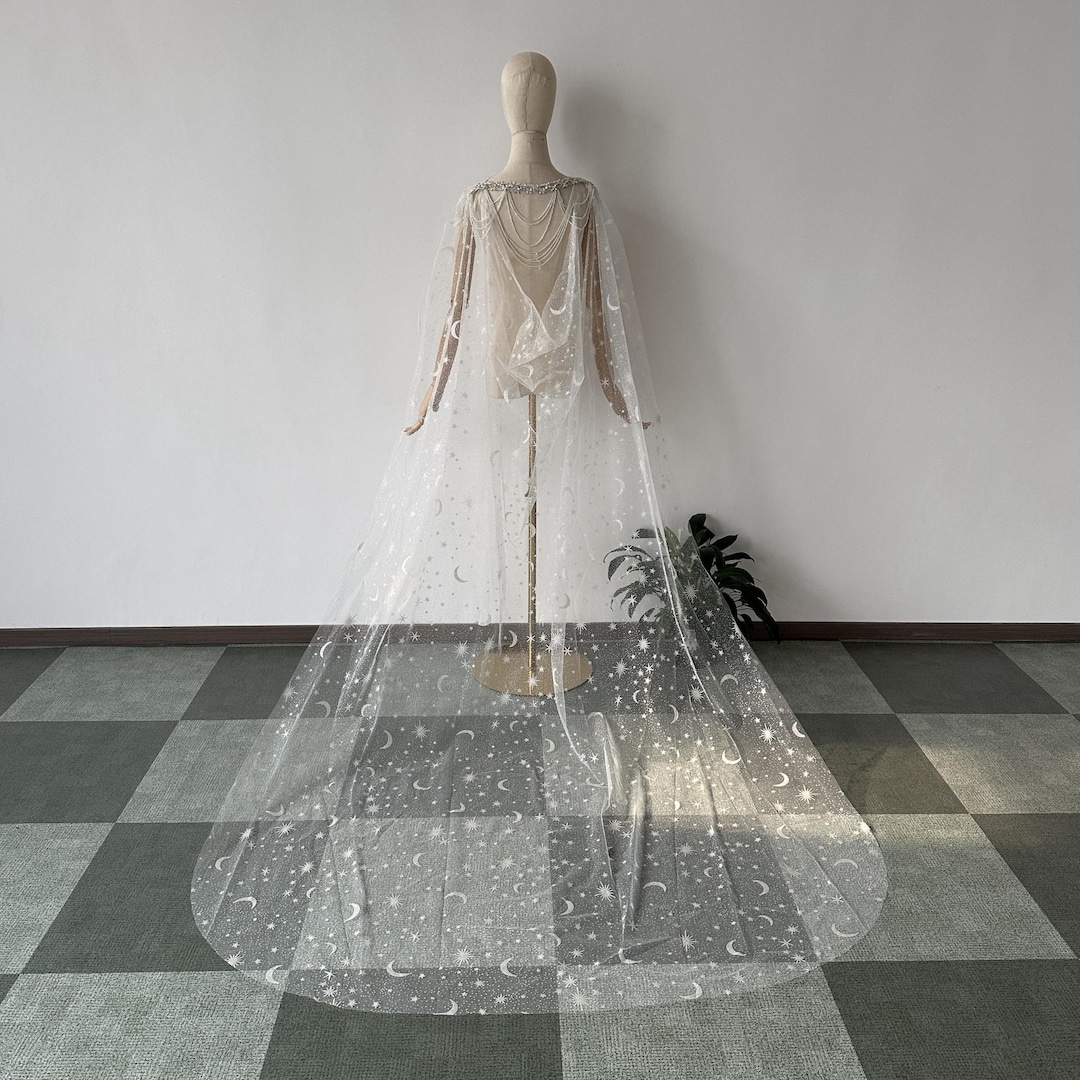 Shiny Star Moon Cape. Wedding Star Cape. Sparkling Bridal Cape With ...
