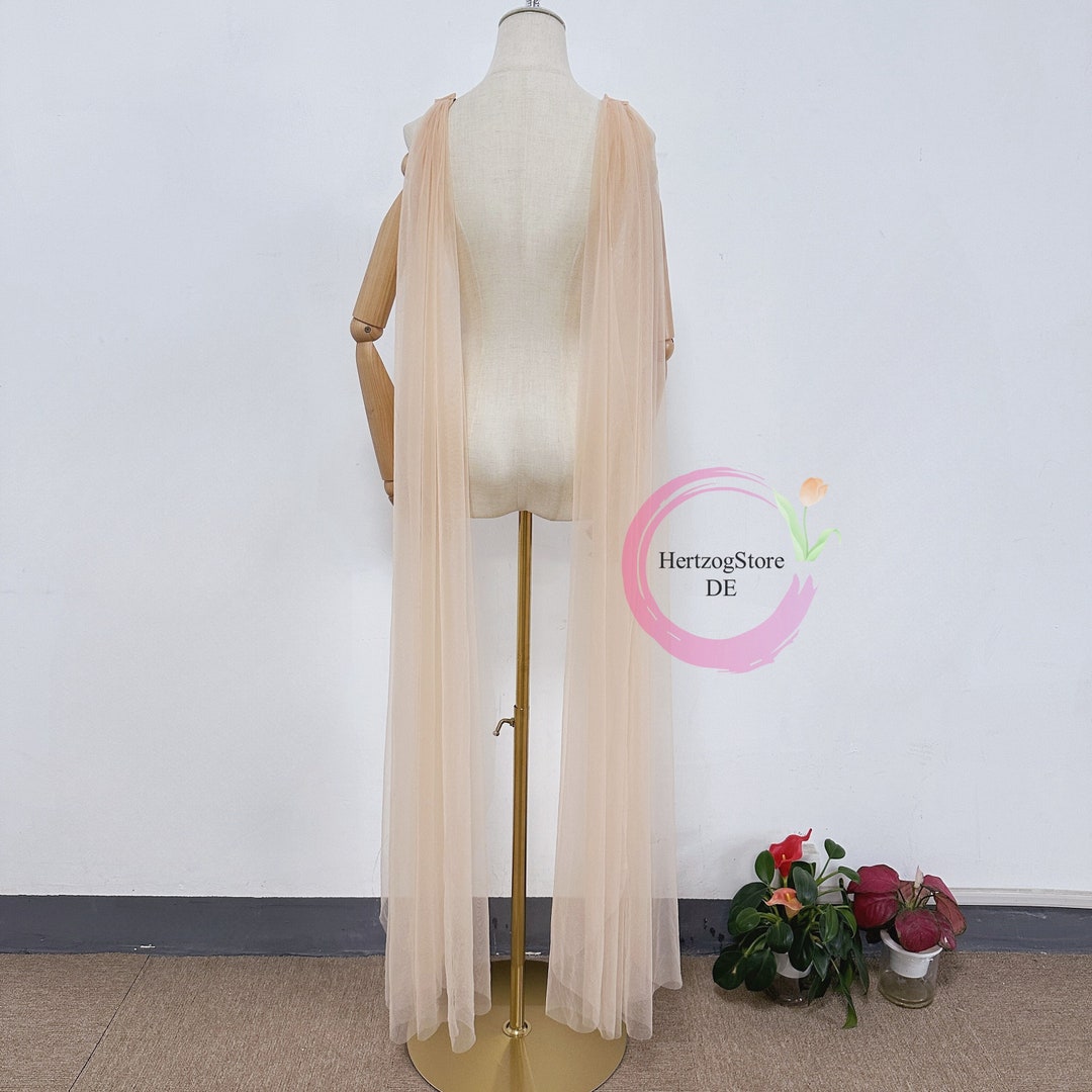 Custom Made Tulle Bridal Wings. Detachable Wedding Cape. Minimalist ...