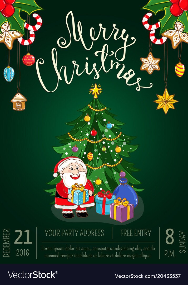 Christmas-poster-template-with-cute-barn-vector - Etsy