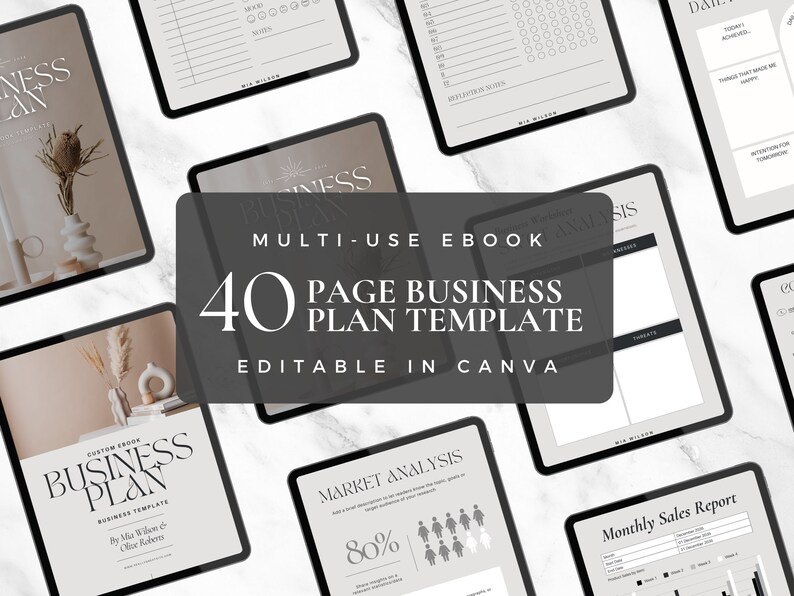 Business Plan Printable Small Business Planner Start up Workbook Canva ...