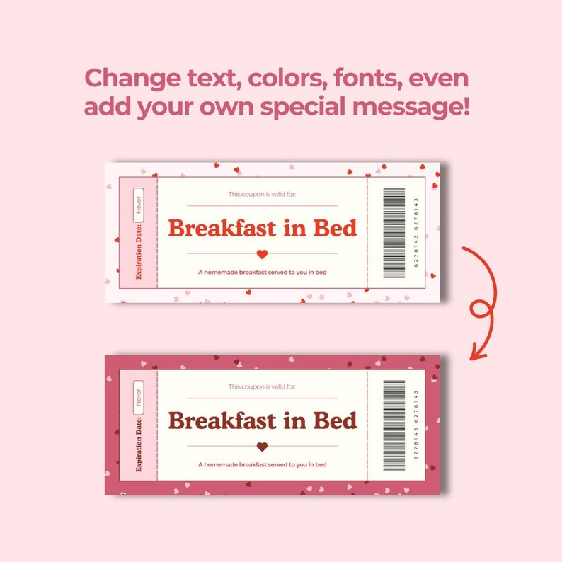 Valentine's Day Love Coupon Template: Editable DIY Gift (canva) - Etsy
