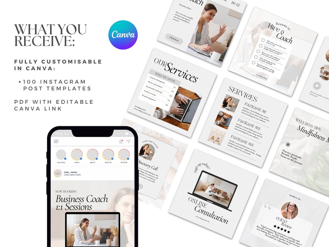 Coaching Instagram Post Templates Coaching Business Social Media ...