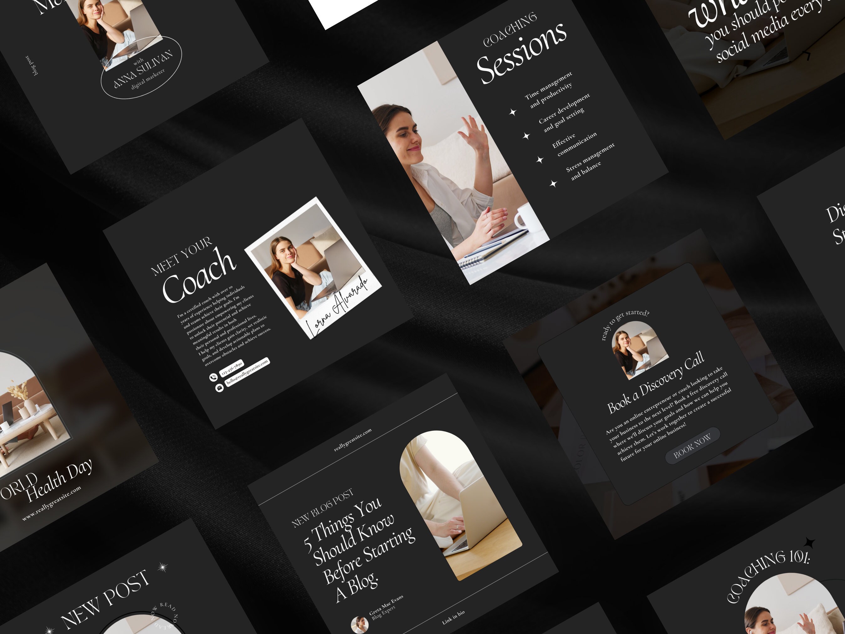 Coaching Instagram Templates Digital Marketing Aesthetic Instagram ...