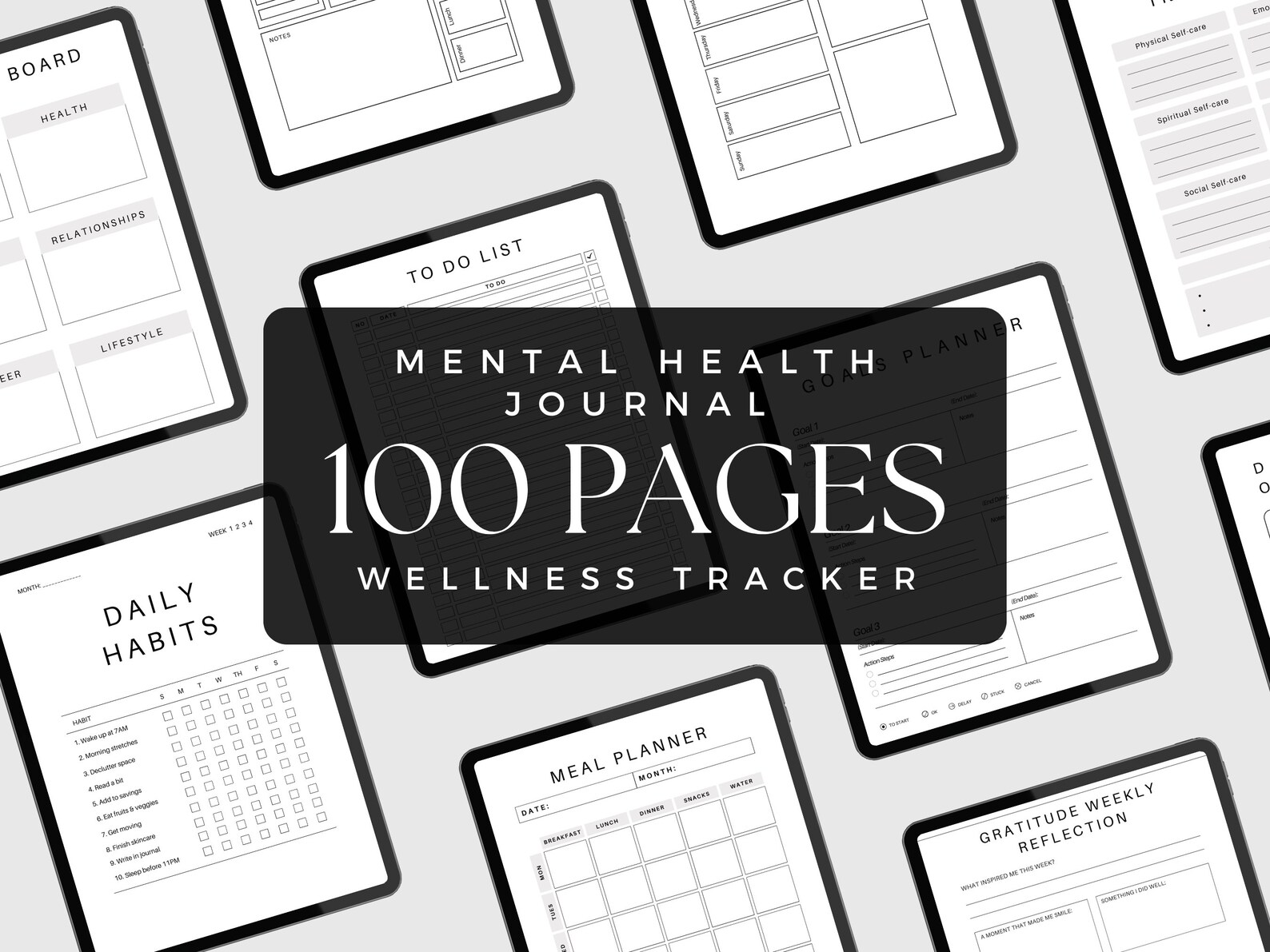 Mental Health Journal Printable Mental Health Planner CBT Thought ...