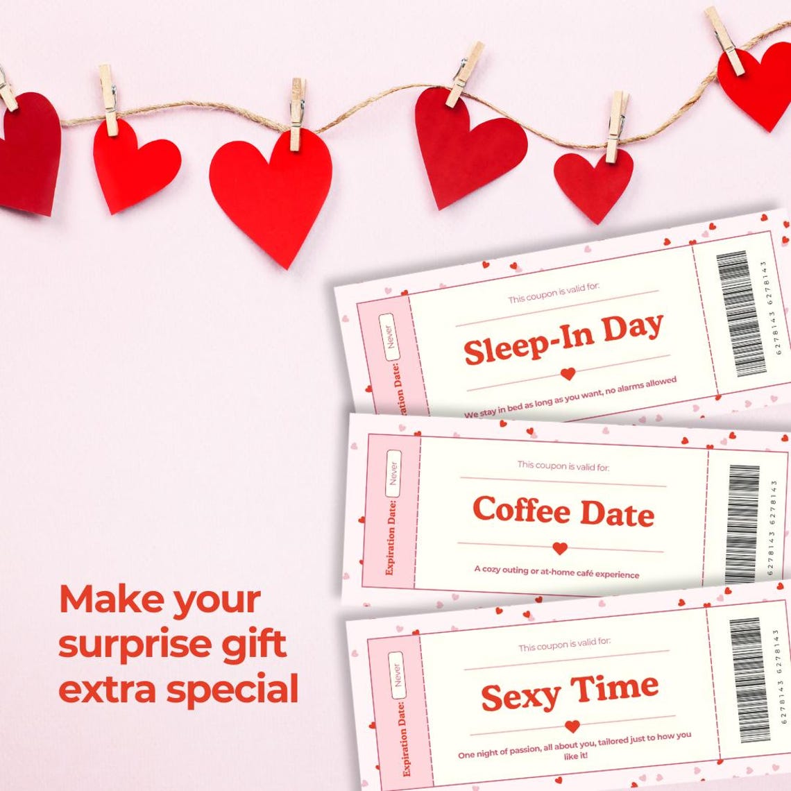 Valentine's Day Love Coupon Template: Editable DIY Gift (canva) - Etsy