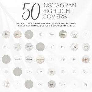 Canva Instagram Highlight Covers White Minimalist IG Story Skincare ...