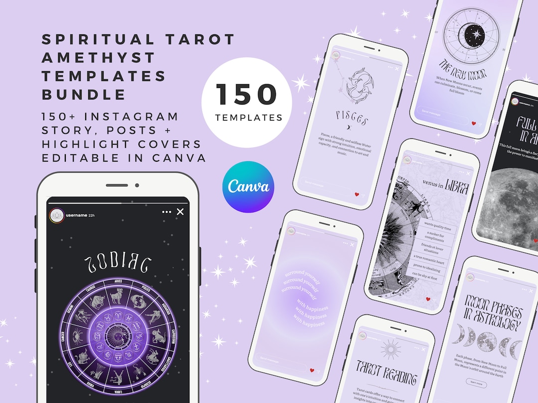 150 Spiritual Templates for Canva IG for Yoga Teachers IG Posts for ...