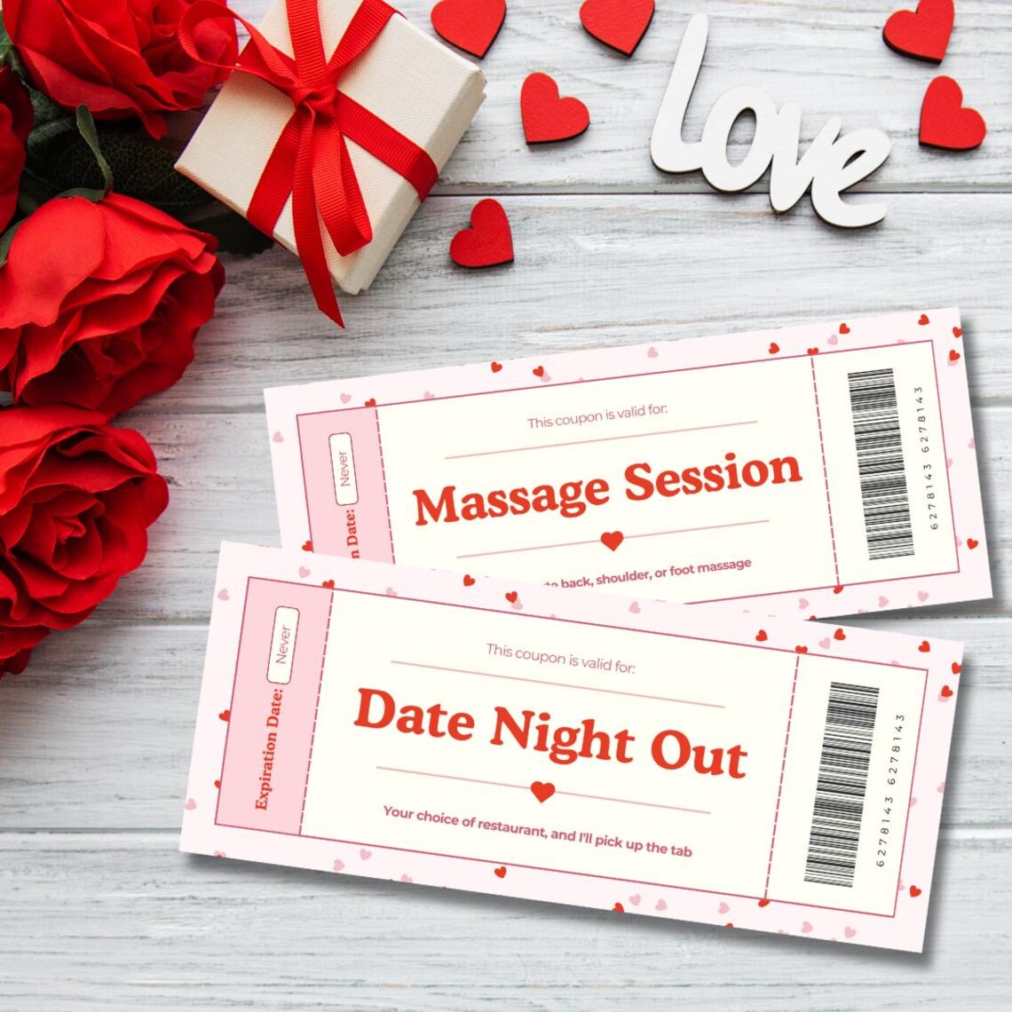 Valentine's Day Love Coupon Template: Editable DIY Gift (canva) - Etsy