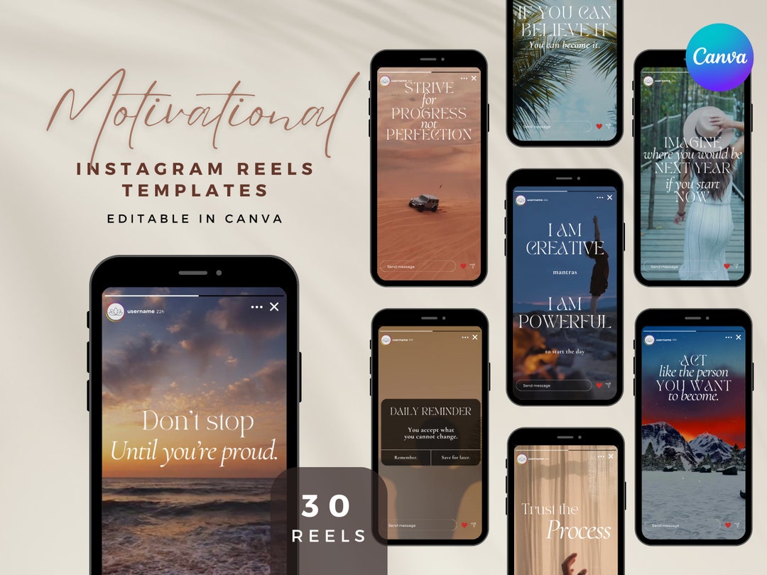 30 Instagram Video Reel Templates Motivational Reels Canva Templates ...