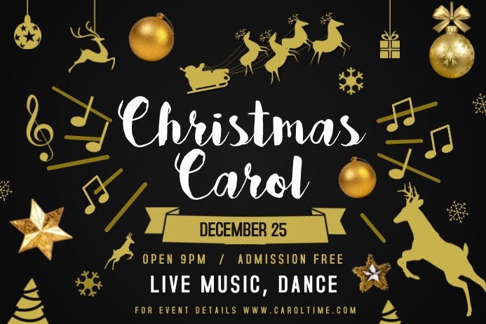 Christmas-carol-landscape-poster-design-template - Etsy