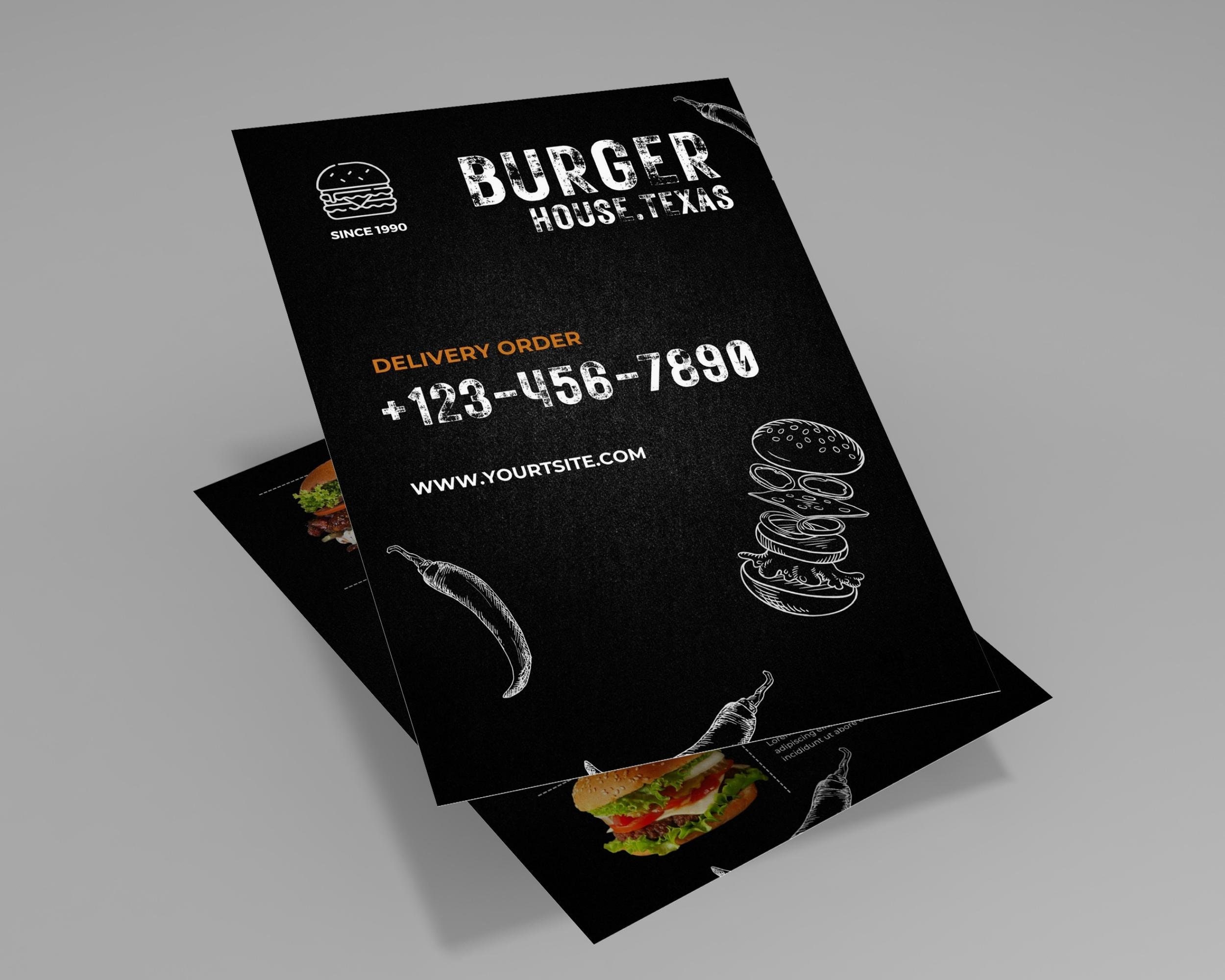 Burger Menu Template, Editable Fast Food Menu Template, Food Menu ...