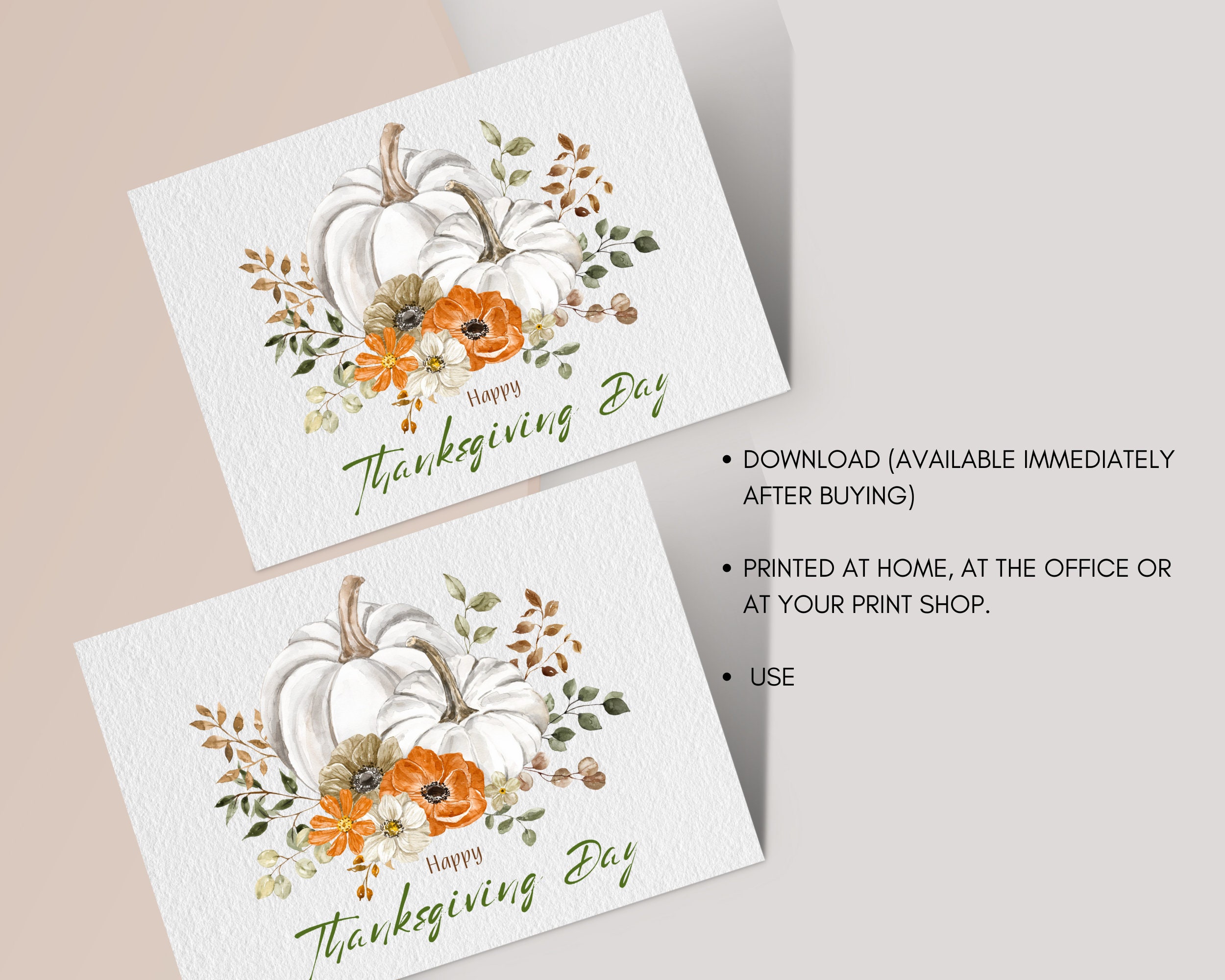 Printable Thanksgiving Card, Happy Thanksgiving Card, Fall Greeting ...