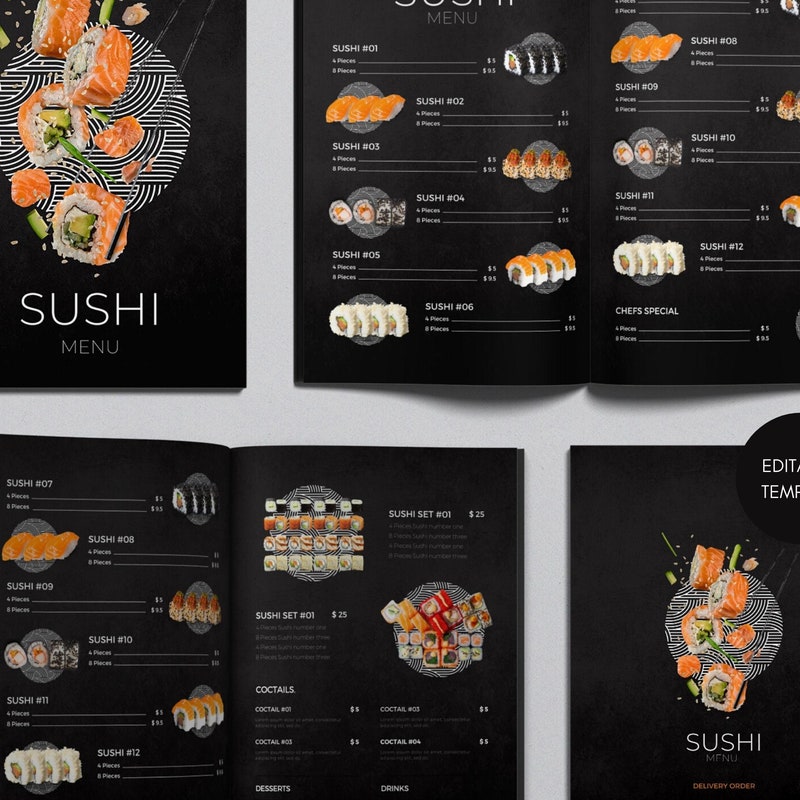 Restaurant Japanese Food Menu - Etsy