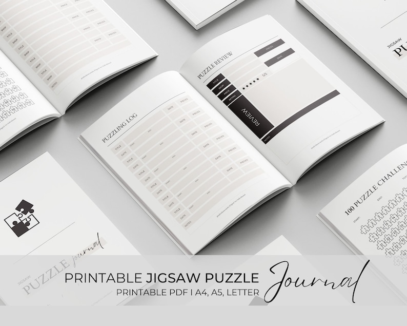 Puzzle Lover Gift Idea Printable Jigsaw Puzzle Journal - Etsy