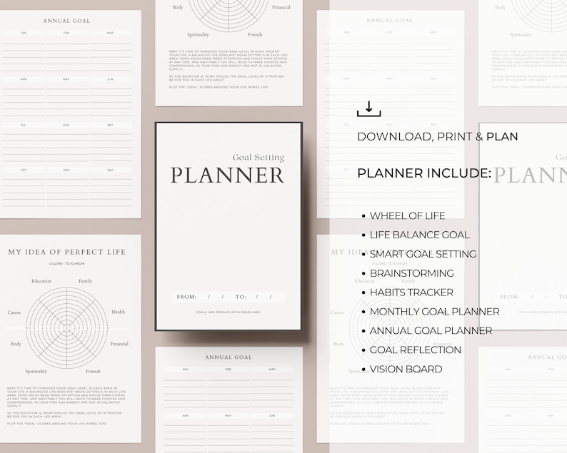 Goal Planner Printable Goals Journal SMART Goal Setting New - Etsy