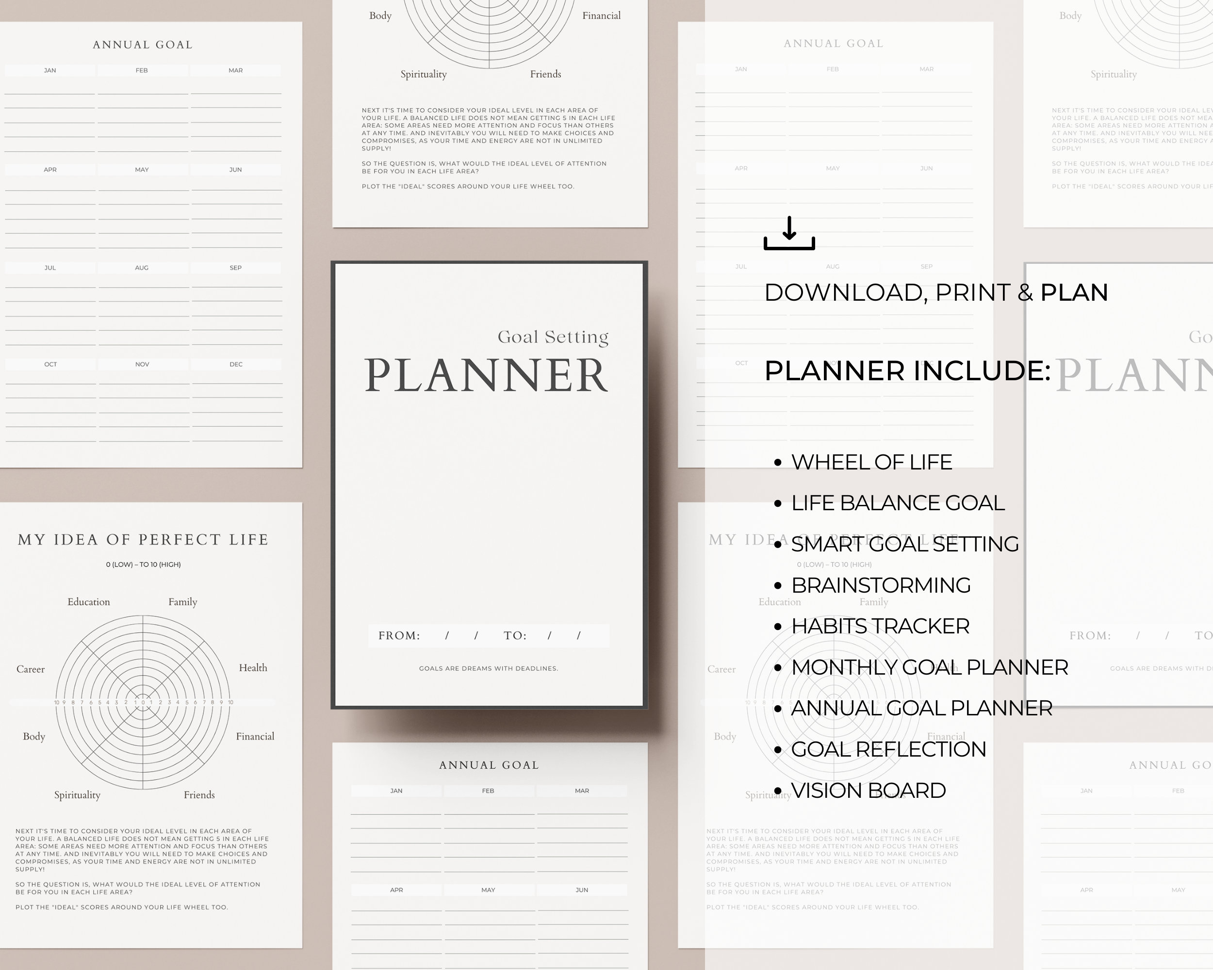 Goal Planner Printable Goals Journal SMART Goal Setting New - Etsy