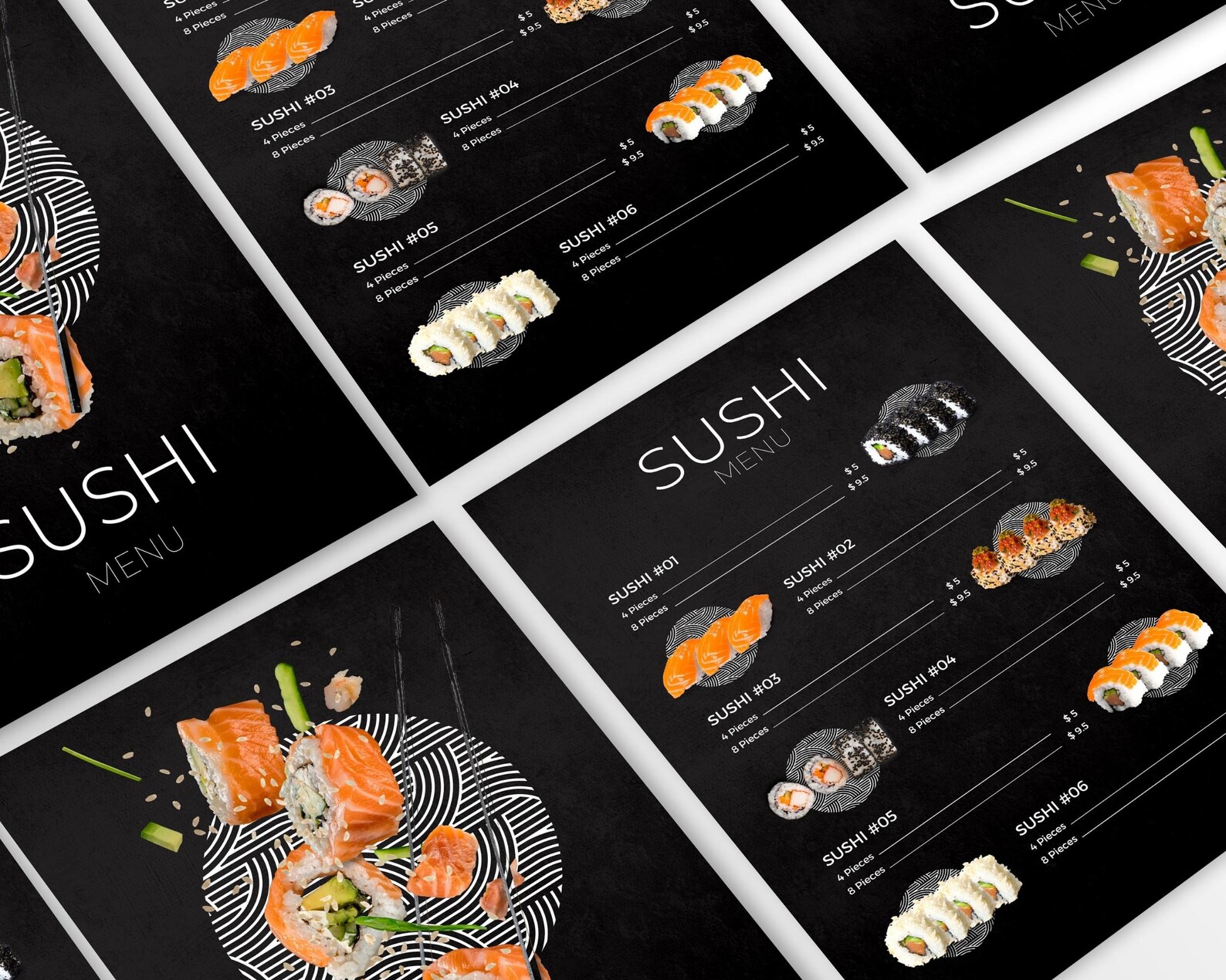 Sushi Menu Template, Editable Japan Food Menu Template, Sushi Food Menu ...