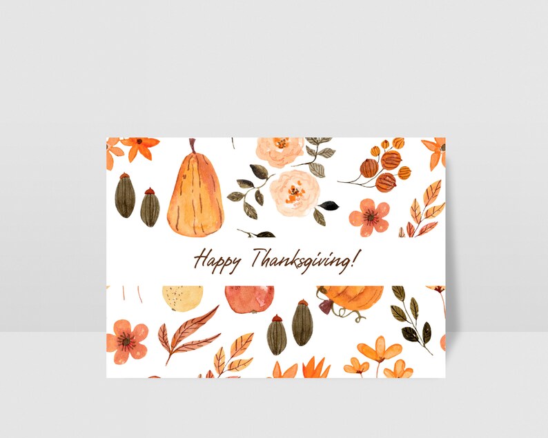 Printable Thanksgiving Card, Happy Thanksgiving Card, Fall Greeting ...