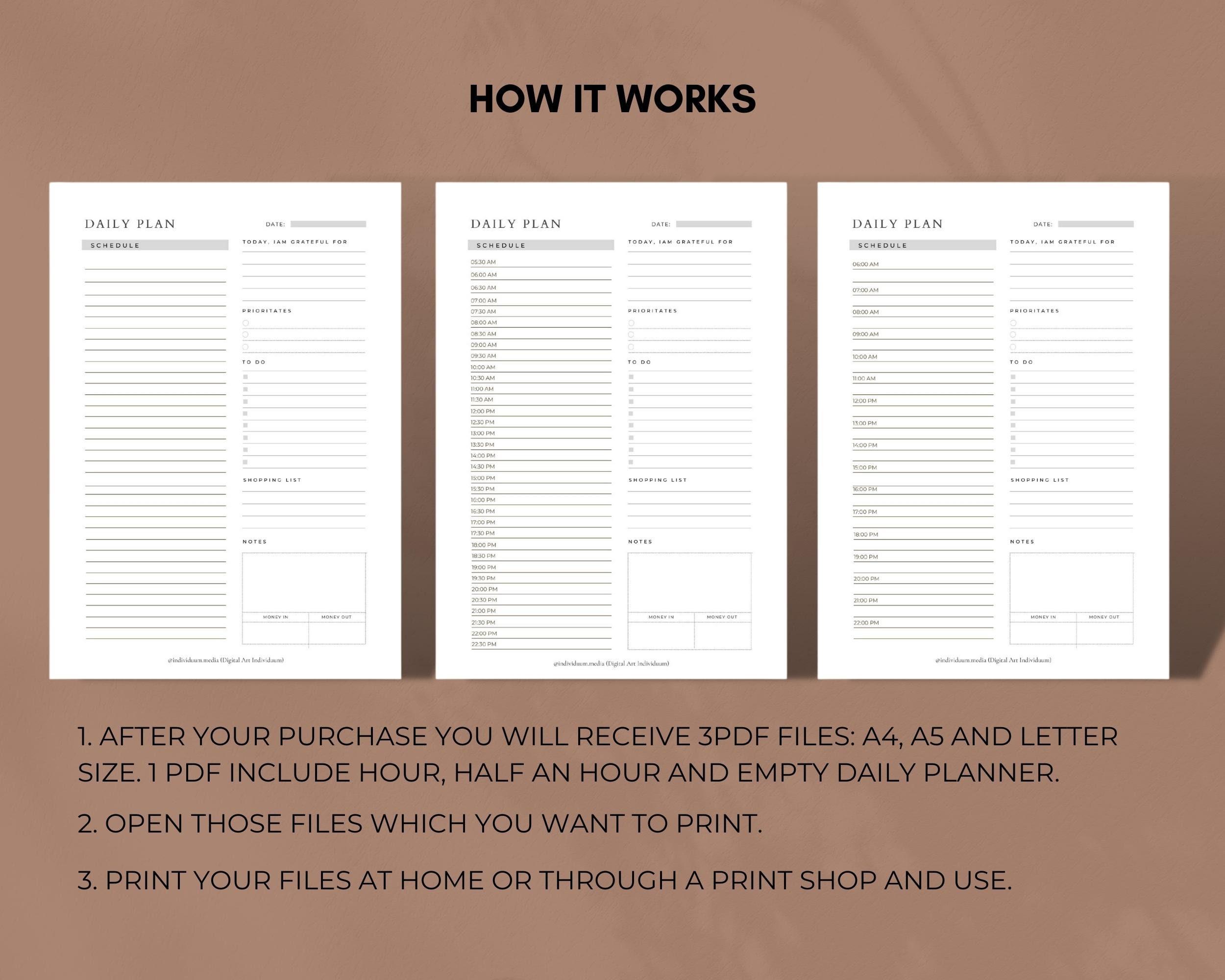 Daily Planner Printable Daily Planner Notes Daily Plan - Etsy