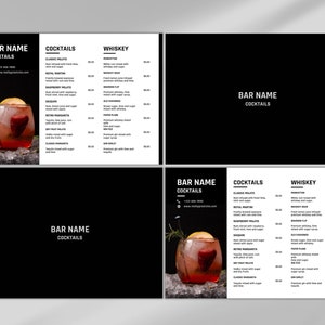 Cocktail Menu Template, Editable Drink Menu Template, Restaurant ...
